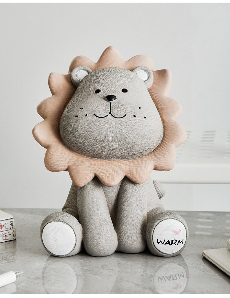 Piggy Bank Lion Coin Cash Bank Container Cartoon Lion Money - Etsy