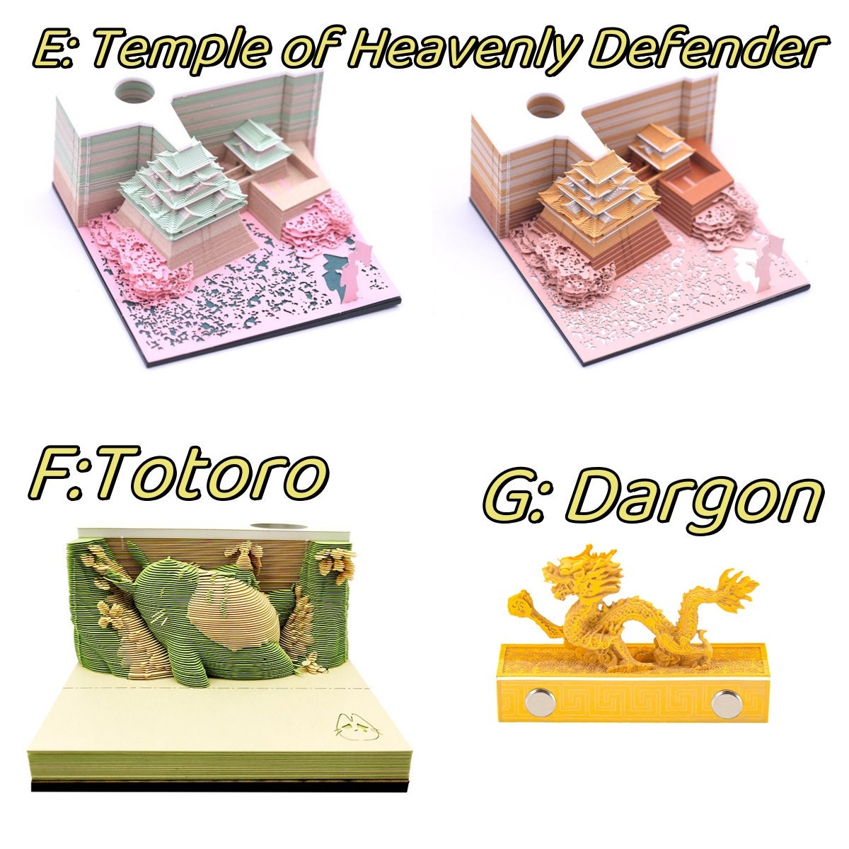 Kiyomizu-dera, 3D Memo Pad Art Sticky Notes, Fantasy Notepad 3D Paper ...