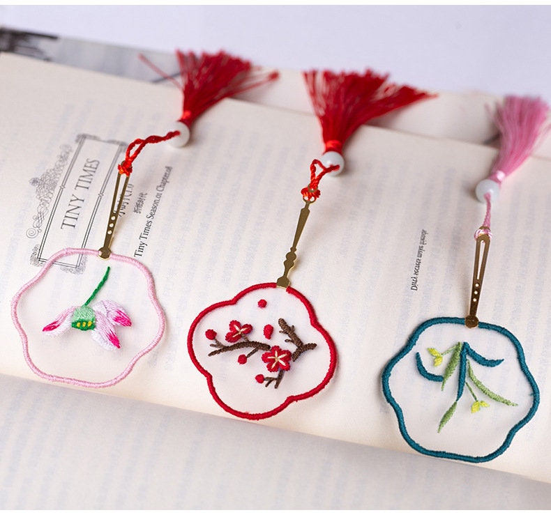 Embroidery Bookmarks Diy Material Package Hand Embroidery - Etsy