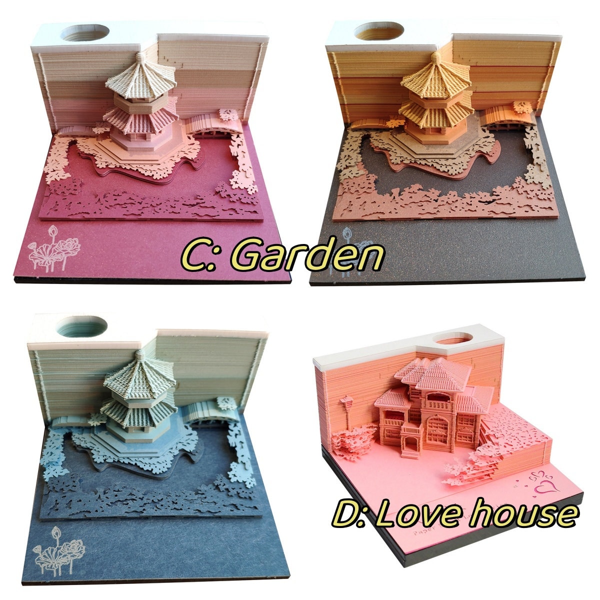 Kiyomizu-dera, 3D Memo Pad Art Sticky Notes, Fantasy Notepad 3D Paper ...