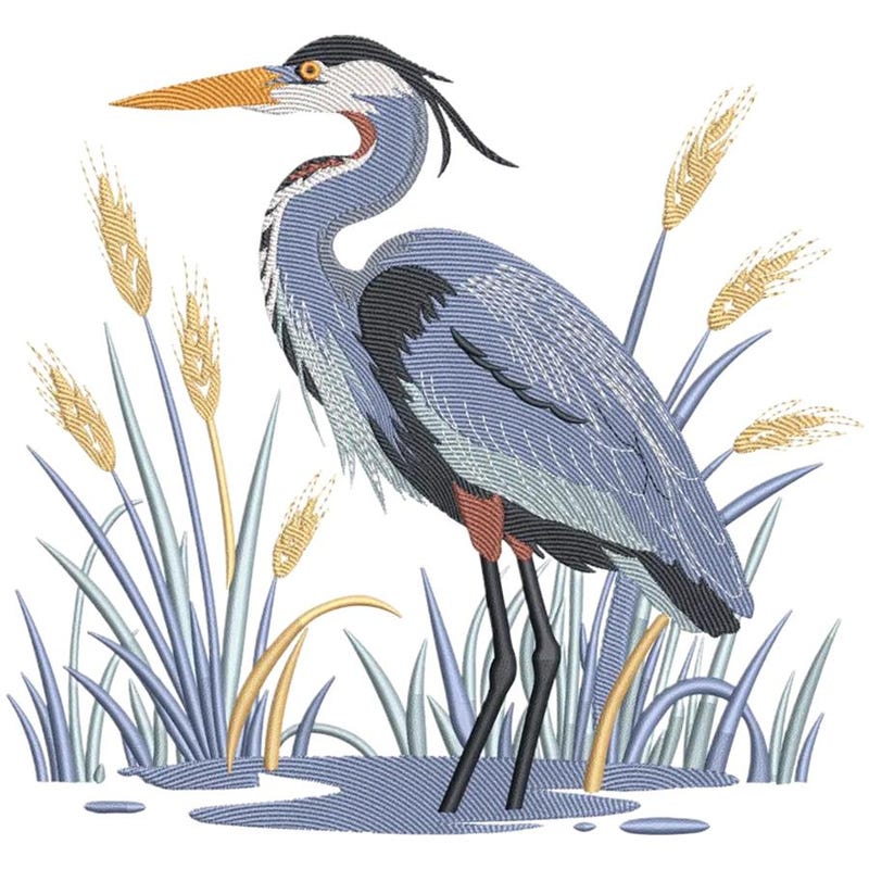 Coastal Marsh Blue Heron - Etsy
