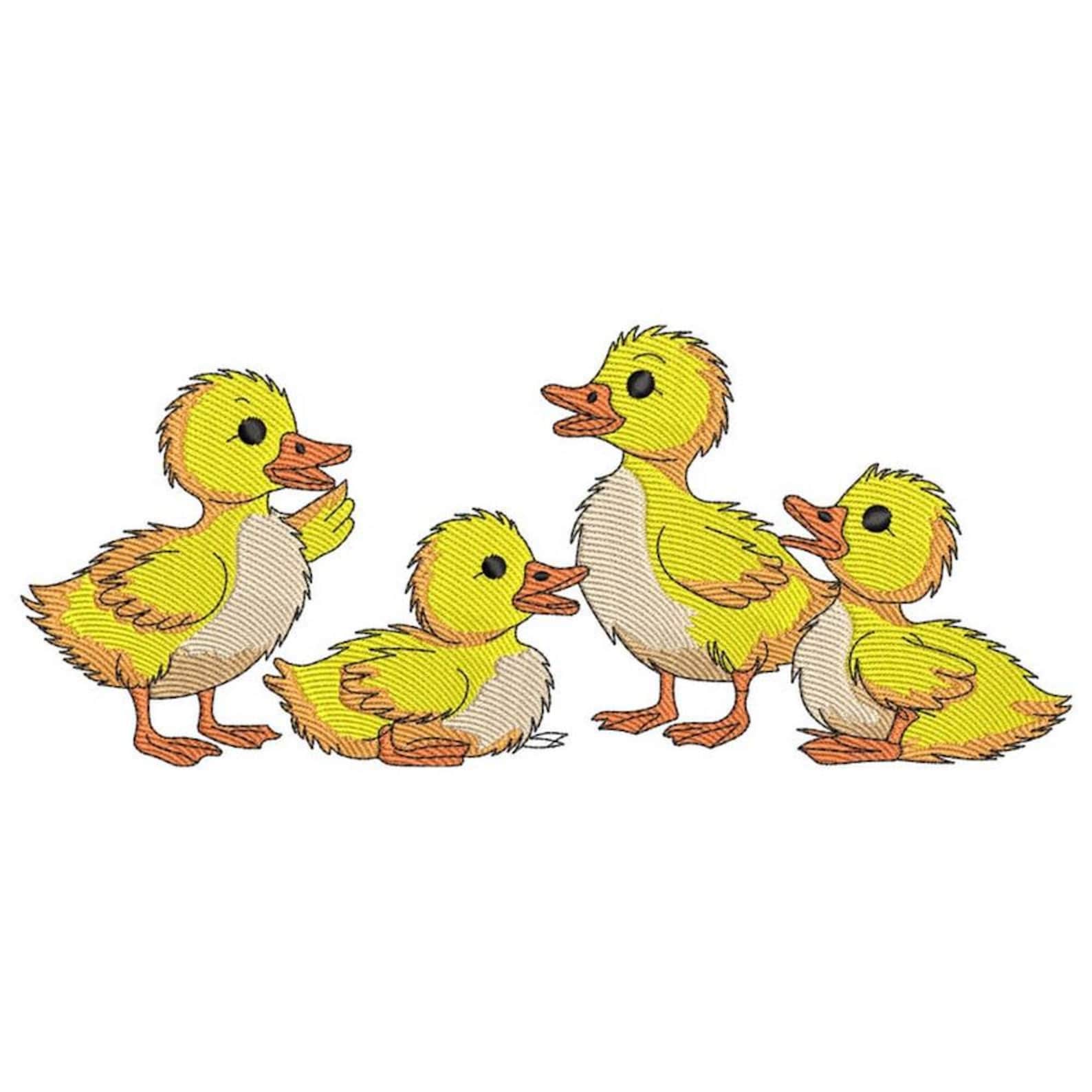 Baby Ducklings Embroidery Design Set, Farm Chick Motifs, Spring Nursery ...