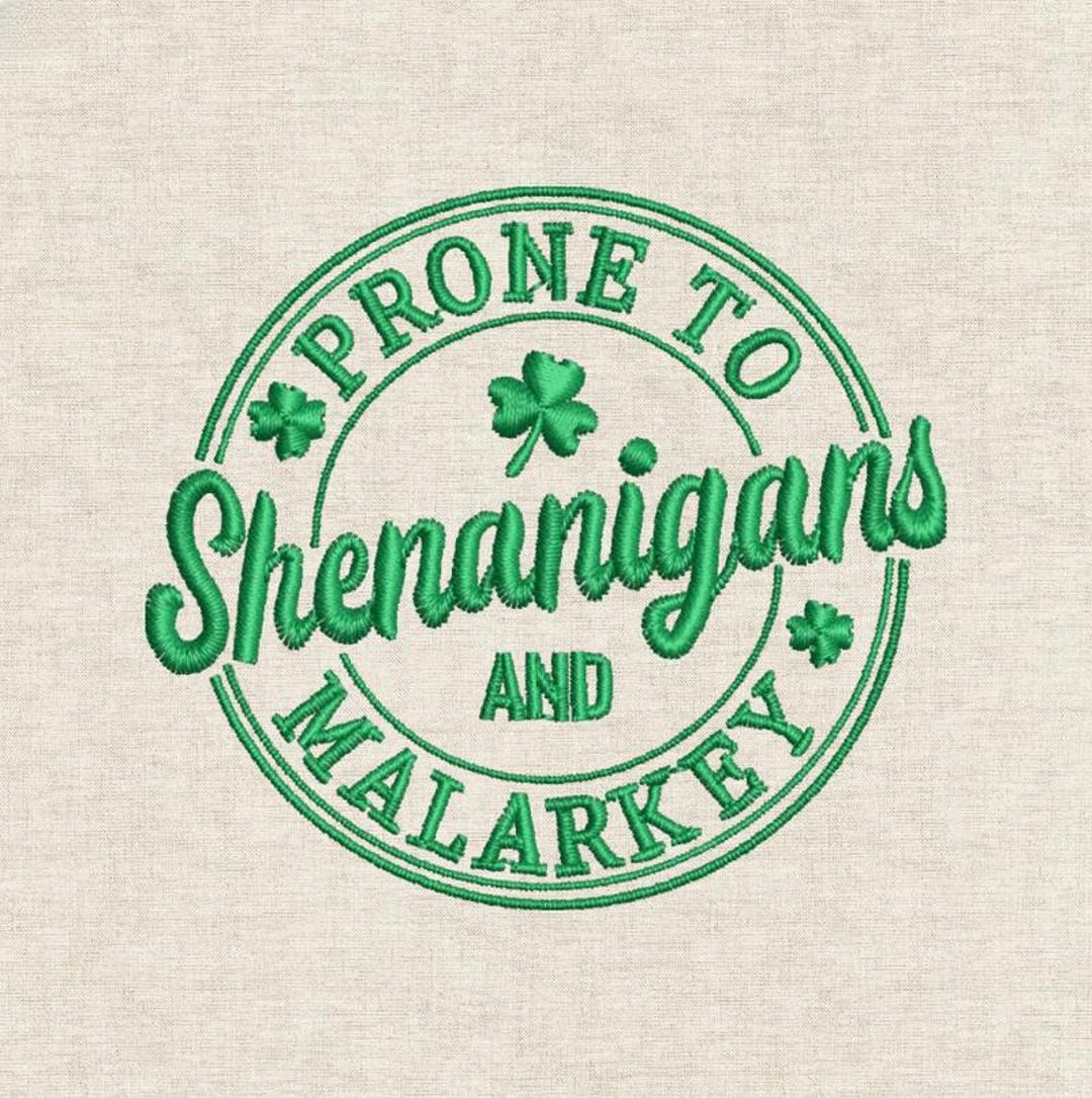 Shamrock Quote Embroidery Design, St Patricks Day Badge, Playful Irish ...