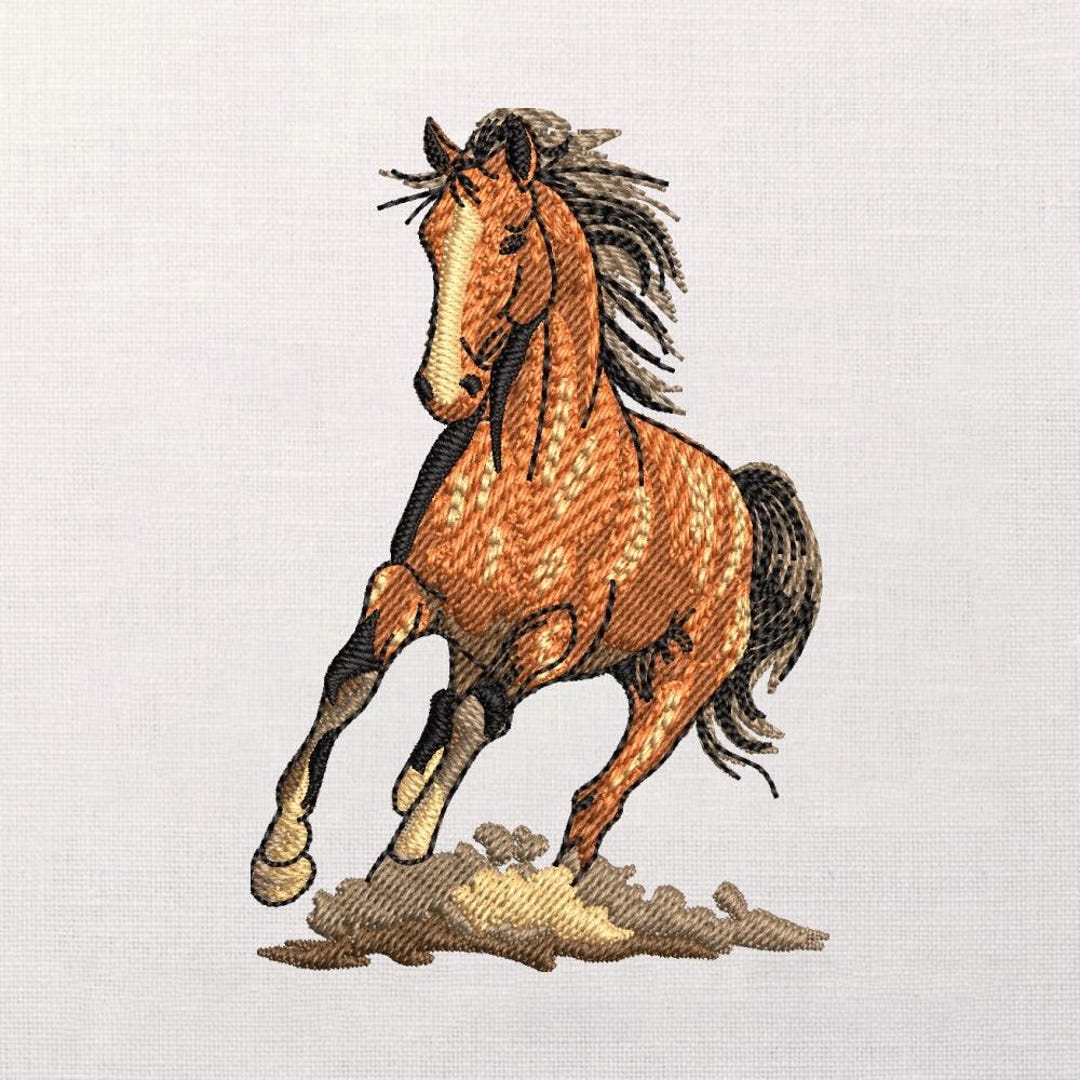 Galloping Horse Embroidery Design, Western Stitch Pattern, Equestrian ...