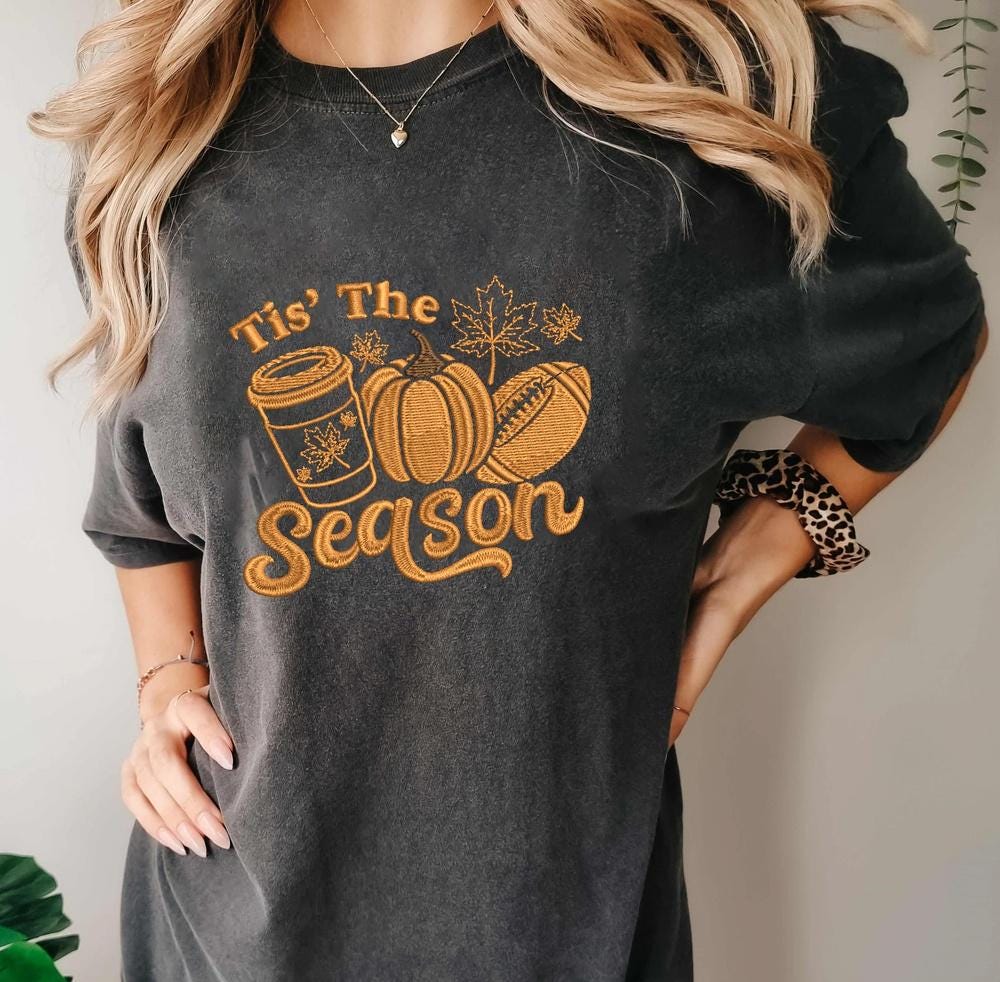 Fall Pumpkin Coffee Football Embroidery Design, Maple Leaf Autumn Quote ...