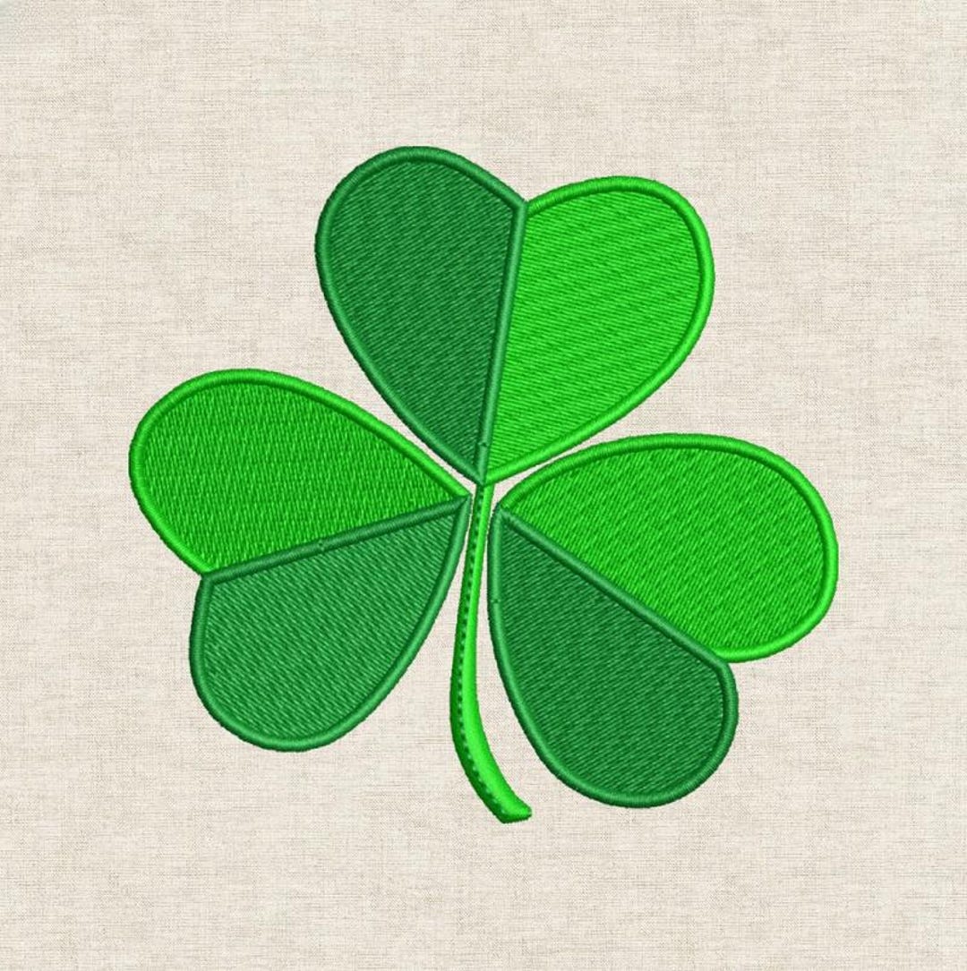 Three-leaf Clover Embroidery Design, St Patrick Irish Motif, Lucky ...