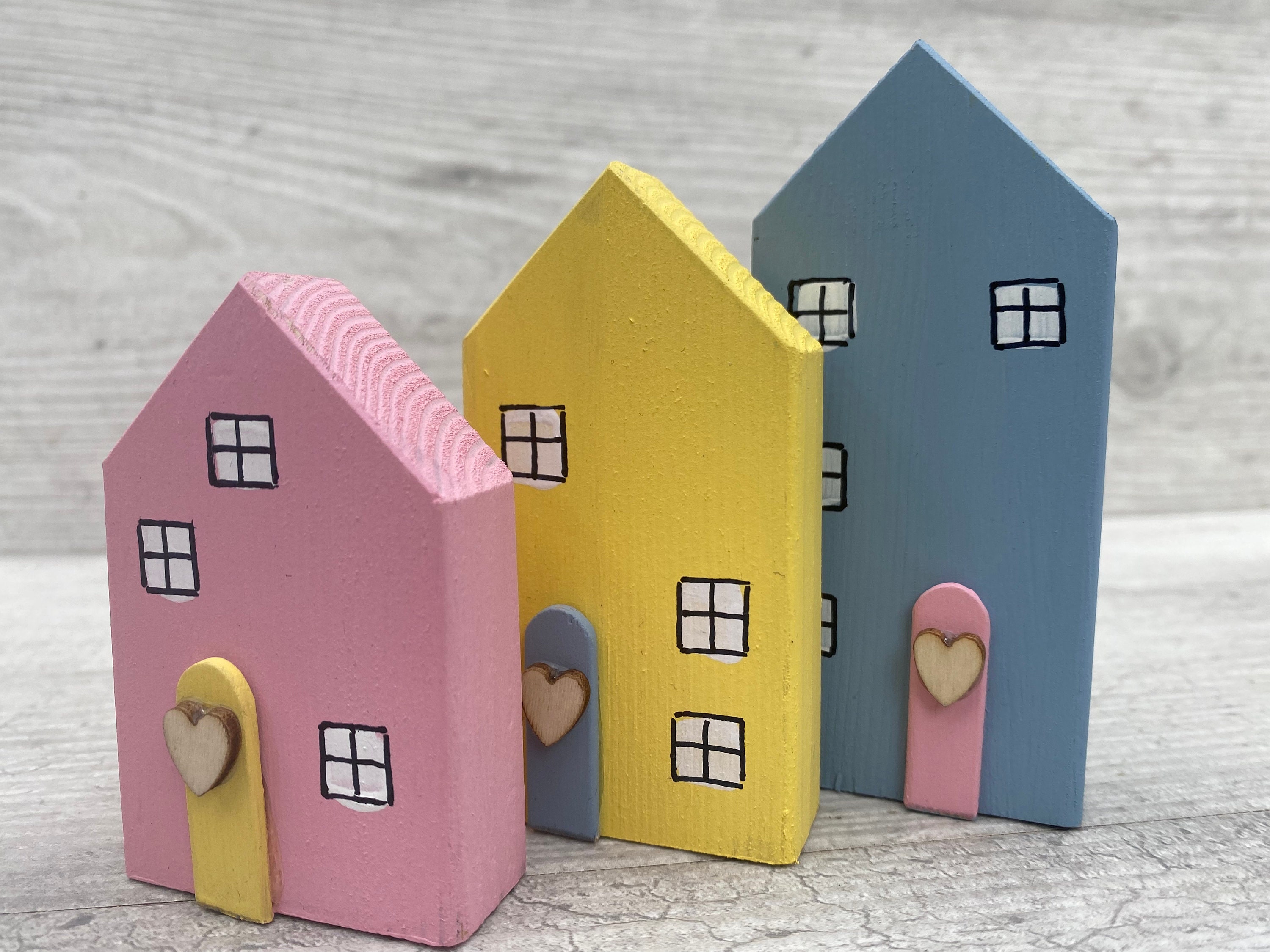 Little Wooden Houses, Wooden Blocks, Housewarming Gift, Special Gift ...