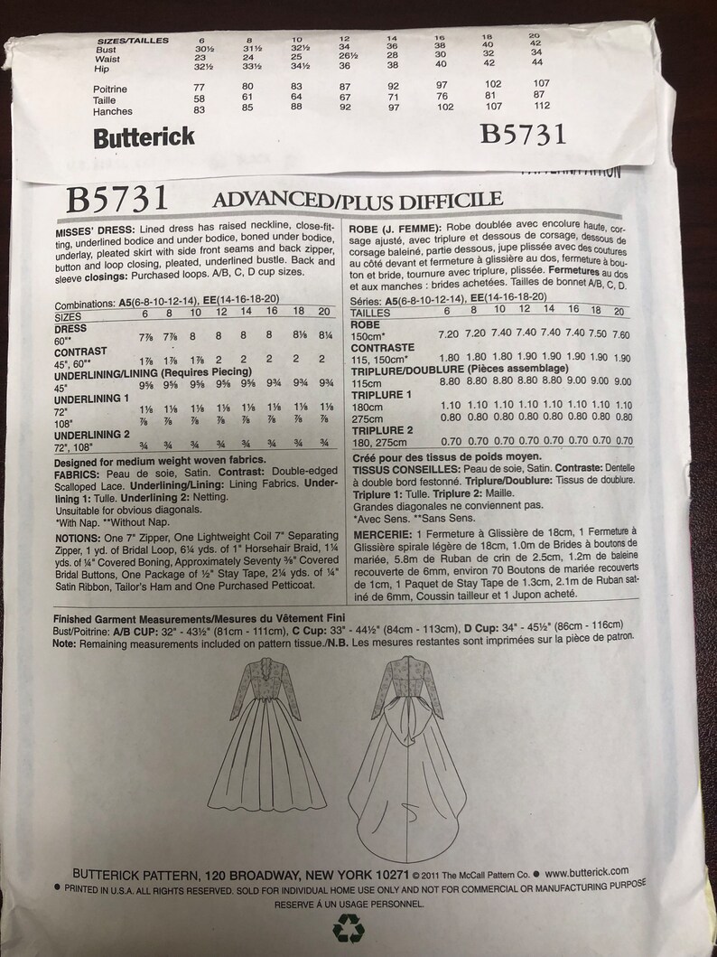 Kate Middleton Elegant Lace Satin Wedding Bridal Dress Pattern B5731 ...