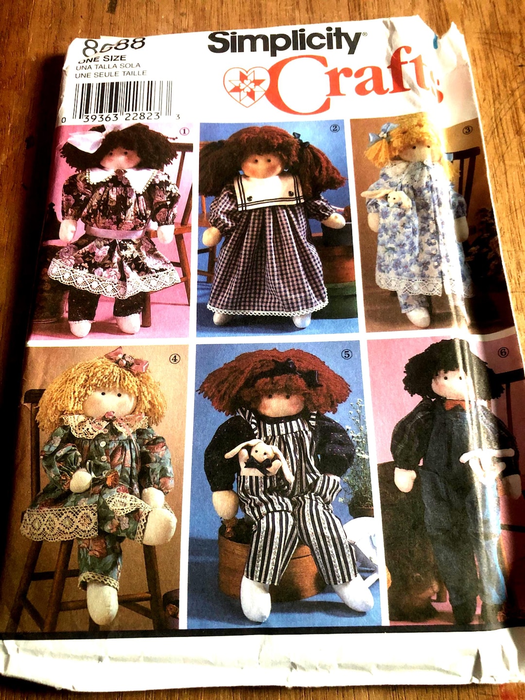 Simplicity 8688 Rag Doll Sewing Pattern: 22" Doll & 6 Outfits - UNCUT ...