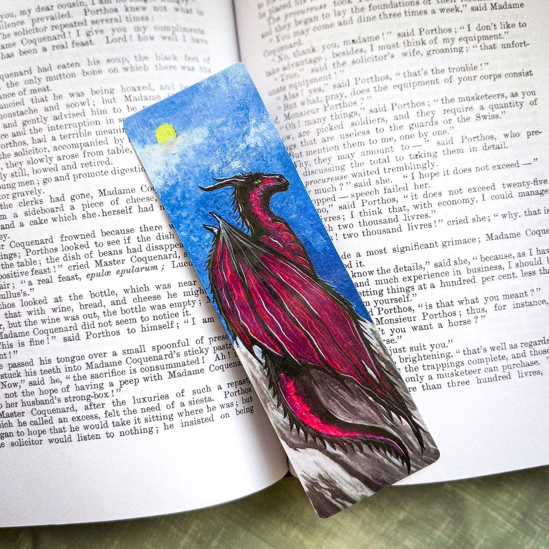 Ruby Red Dragon Bookmark - Etsy