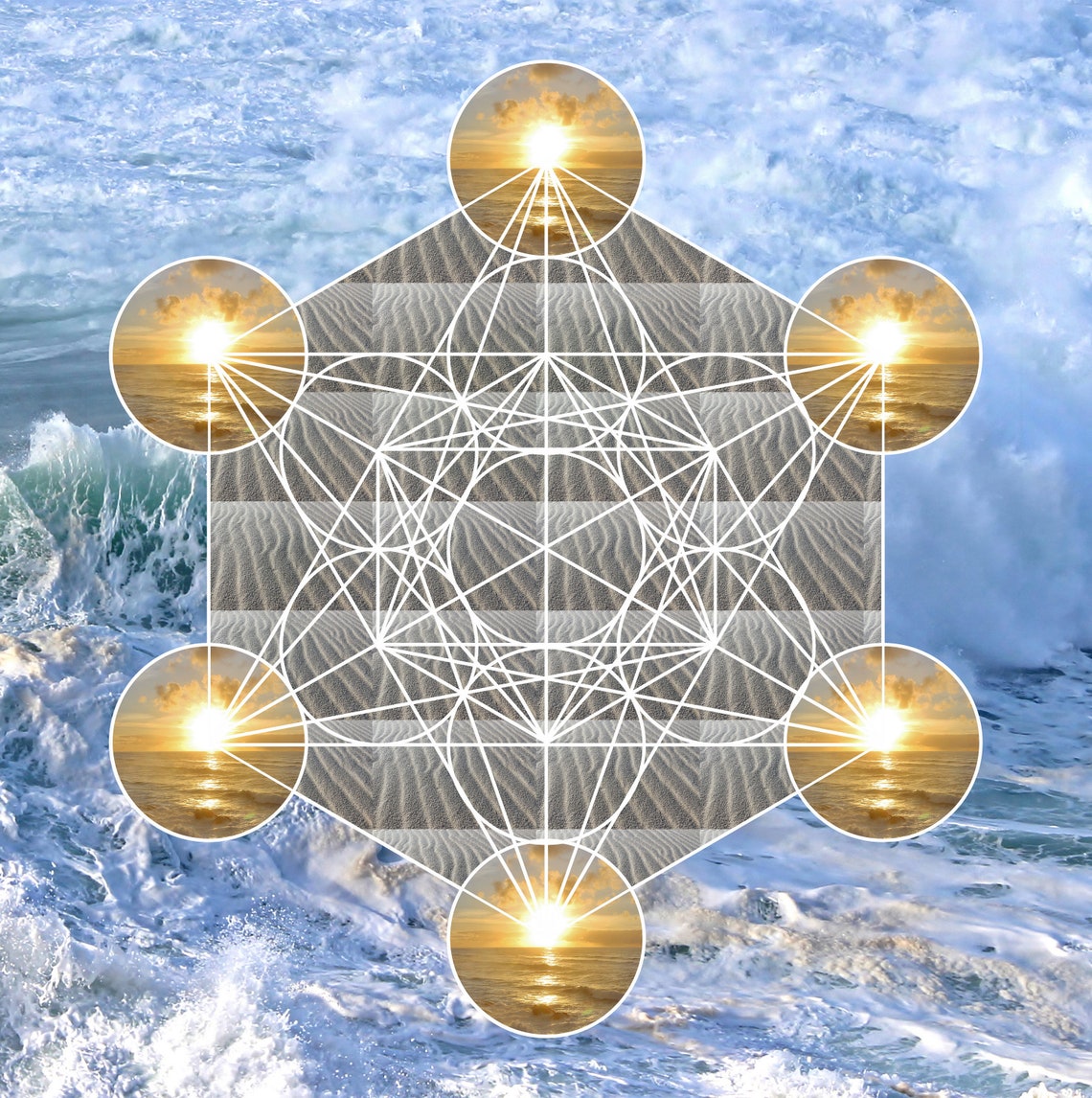 Printable Sacred Geometry Sun Sand Waves & Metatron's | Etsy