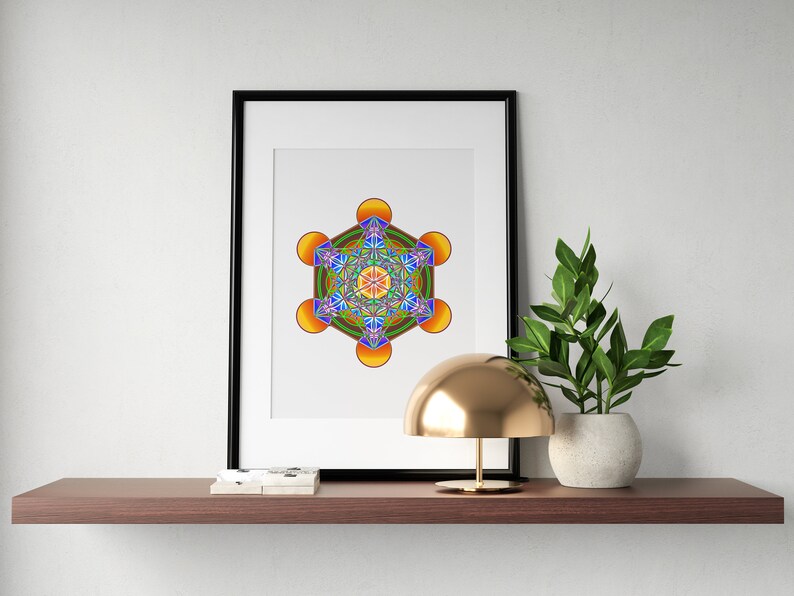 Printable Sacred Geometry | Metatron's Cube Rainbow Pattern | Mandala ...