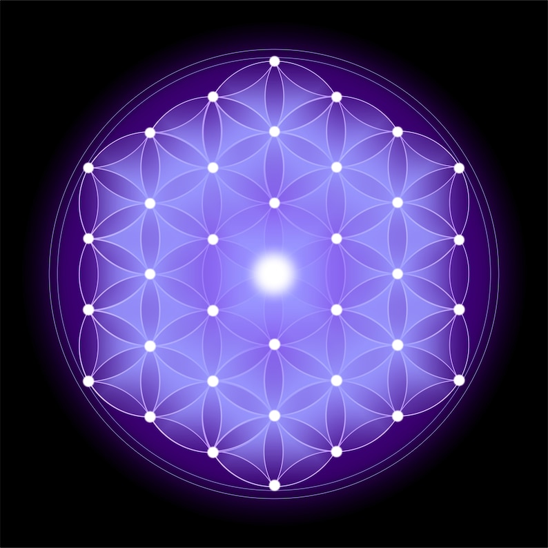 Printable Sacred Geometry | Flower of Life, Violet Pattern | Crystal ...