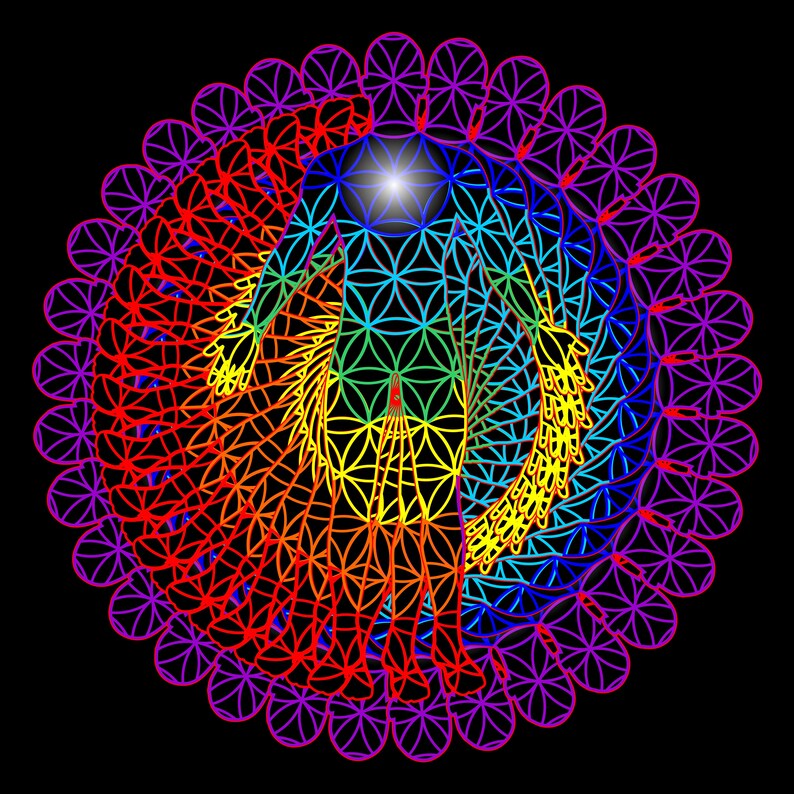 Printable Sacred Geometry |quantum Higher Self, Human Silhouette ...