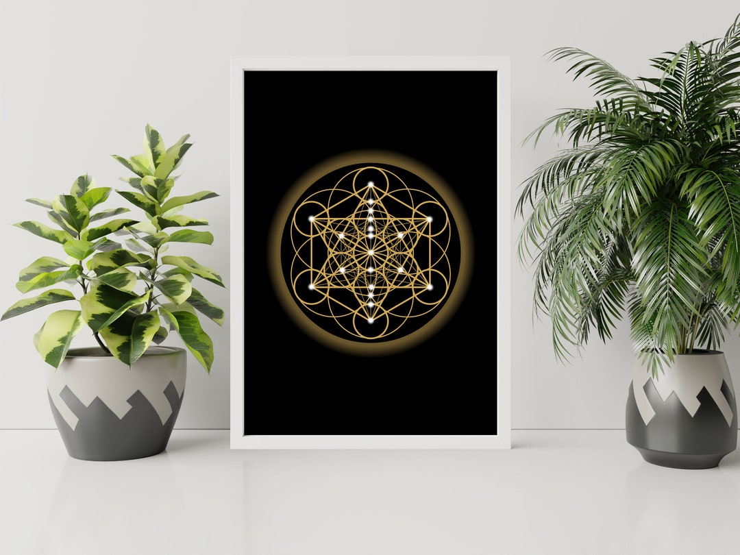 Printable Sacred Geometry | Metatron's Cube Golden Pattern | Mandala ...