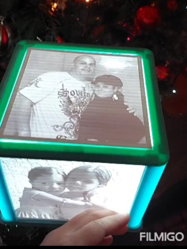 Lithophane Box Lamp - Rotating Base - Etsy