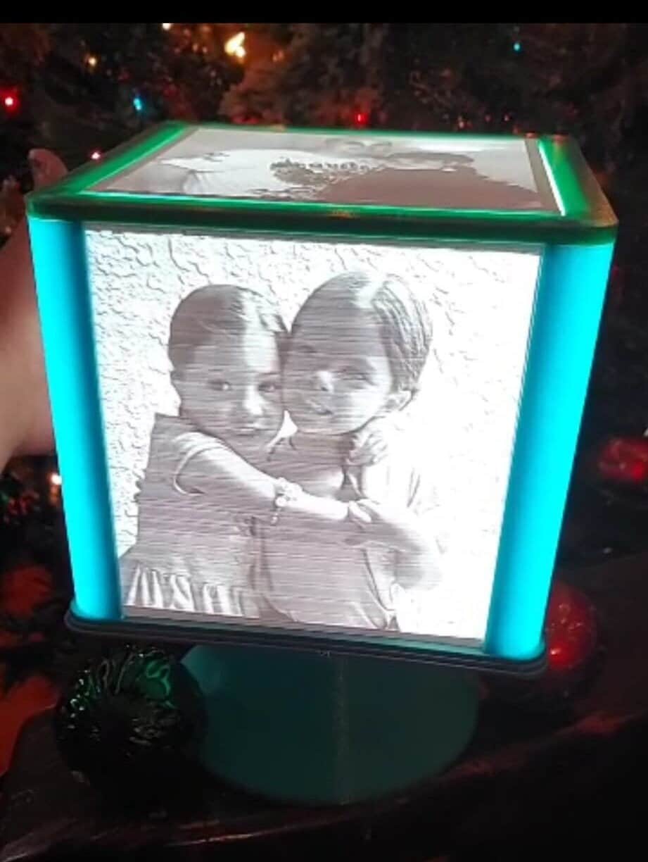 Lithophane Box Lamp - Rotating Base - Etsy