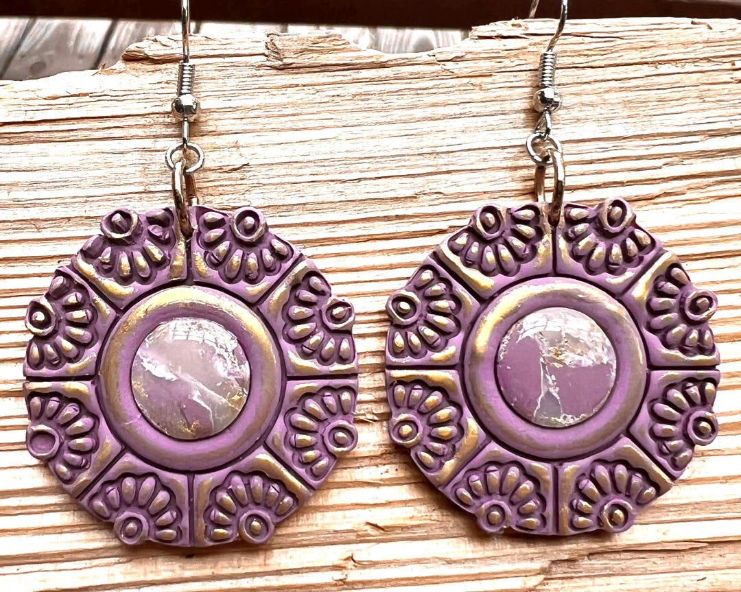 574 Faux Stone Inspired Polymer Clay Earrings - Etsy