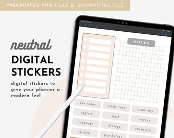 Minimal & Basic Digital Sticker Pack for Good Notesdigital - Etsy