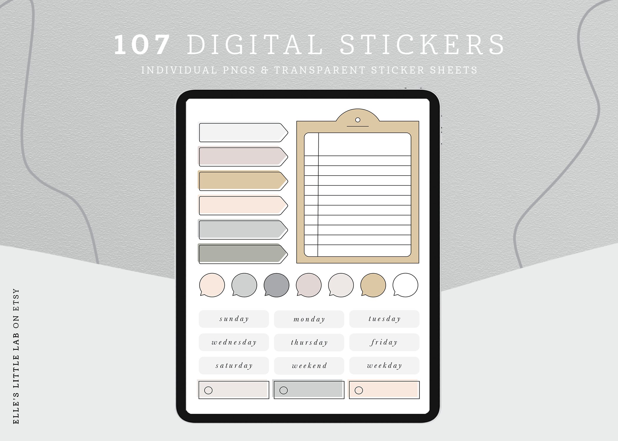 Neutral Digital Stickers for iPad/Tablet GoodNotes | Etsy