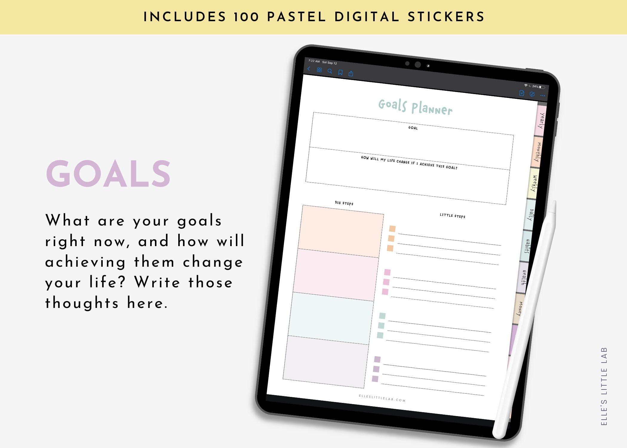 Undated Digital Planner for Ipad, Goodnotes, Notability, Noteshelf ...