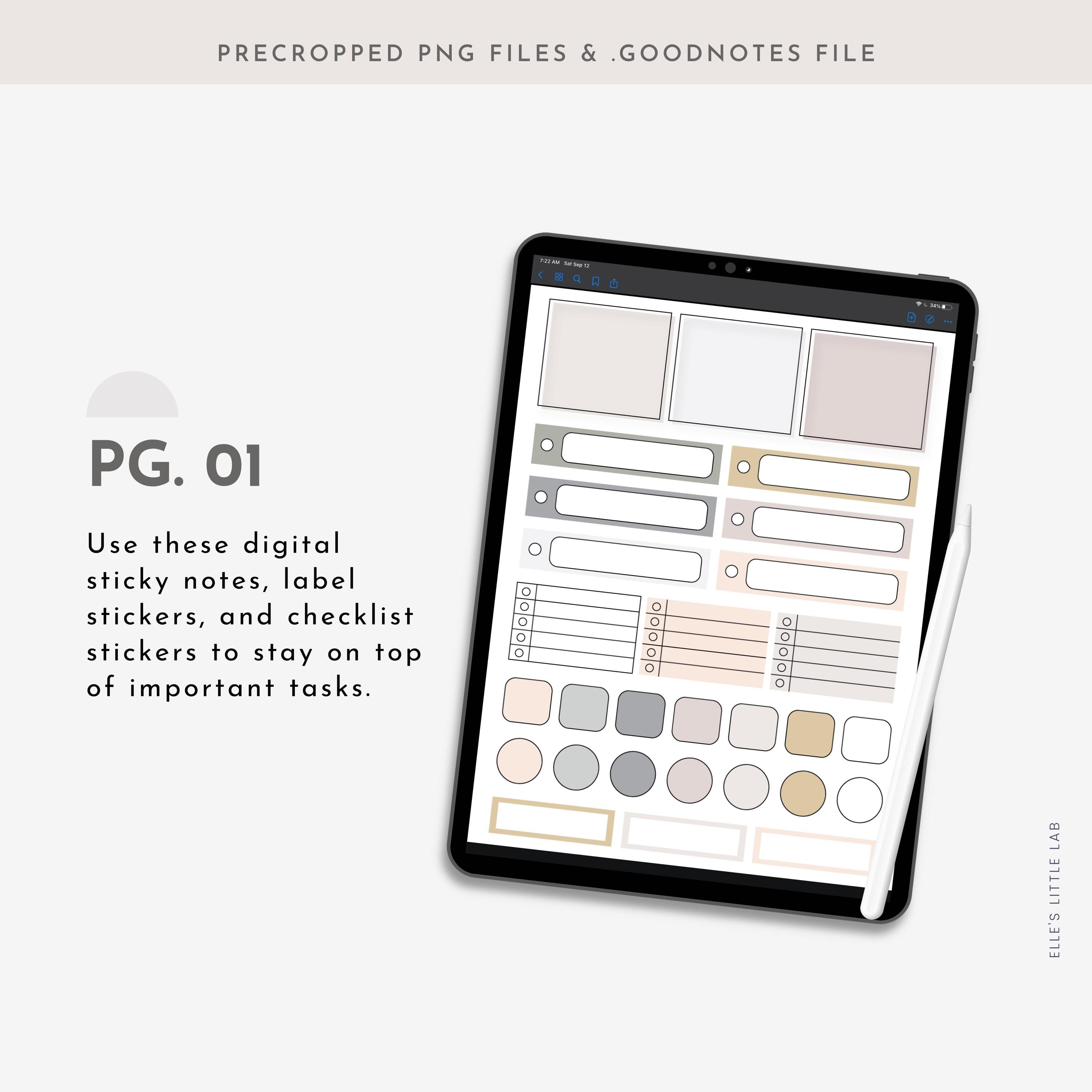 Neutral Digital Stickers for Ipad/tablet, Goodnotes, Notability ...