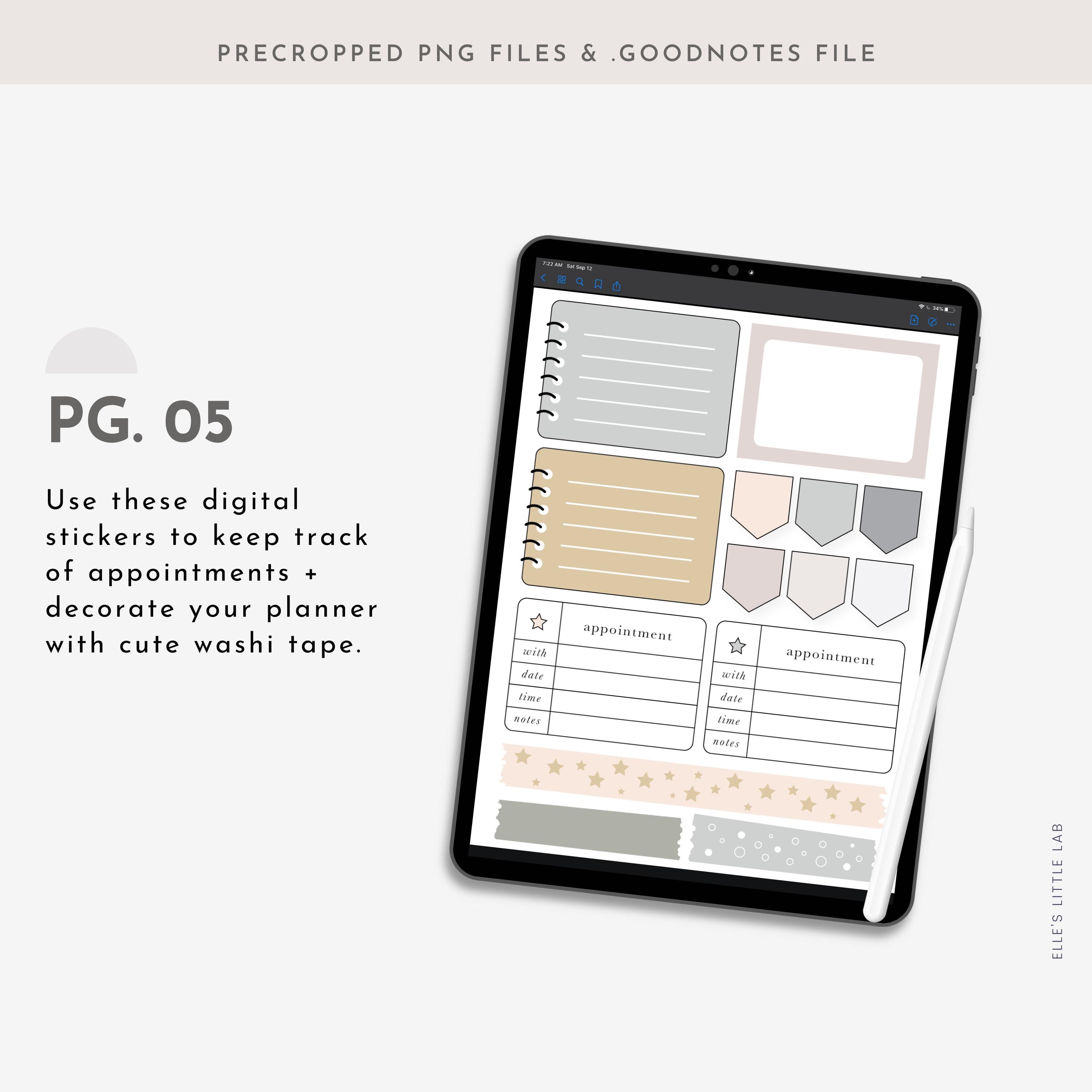 Neutral Digital Stickers for Ipad/tablet, Goodnotes, Notability ...