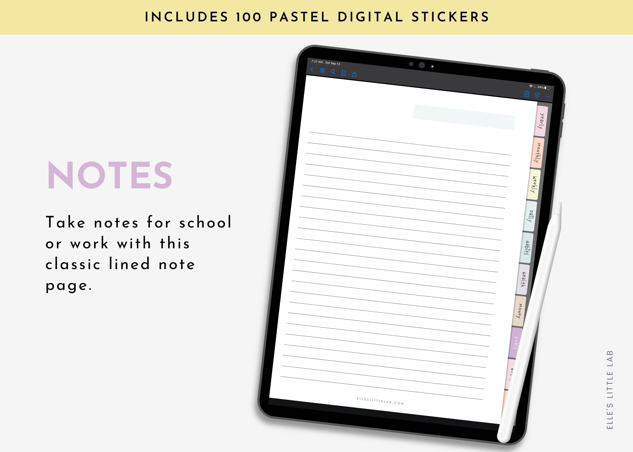 Undated Digital Planner for Ipad, Goodnotes, Notability, Noteshelf ...