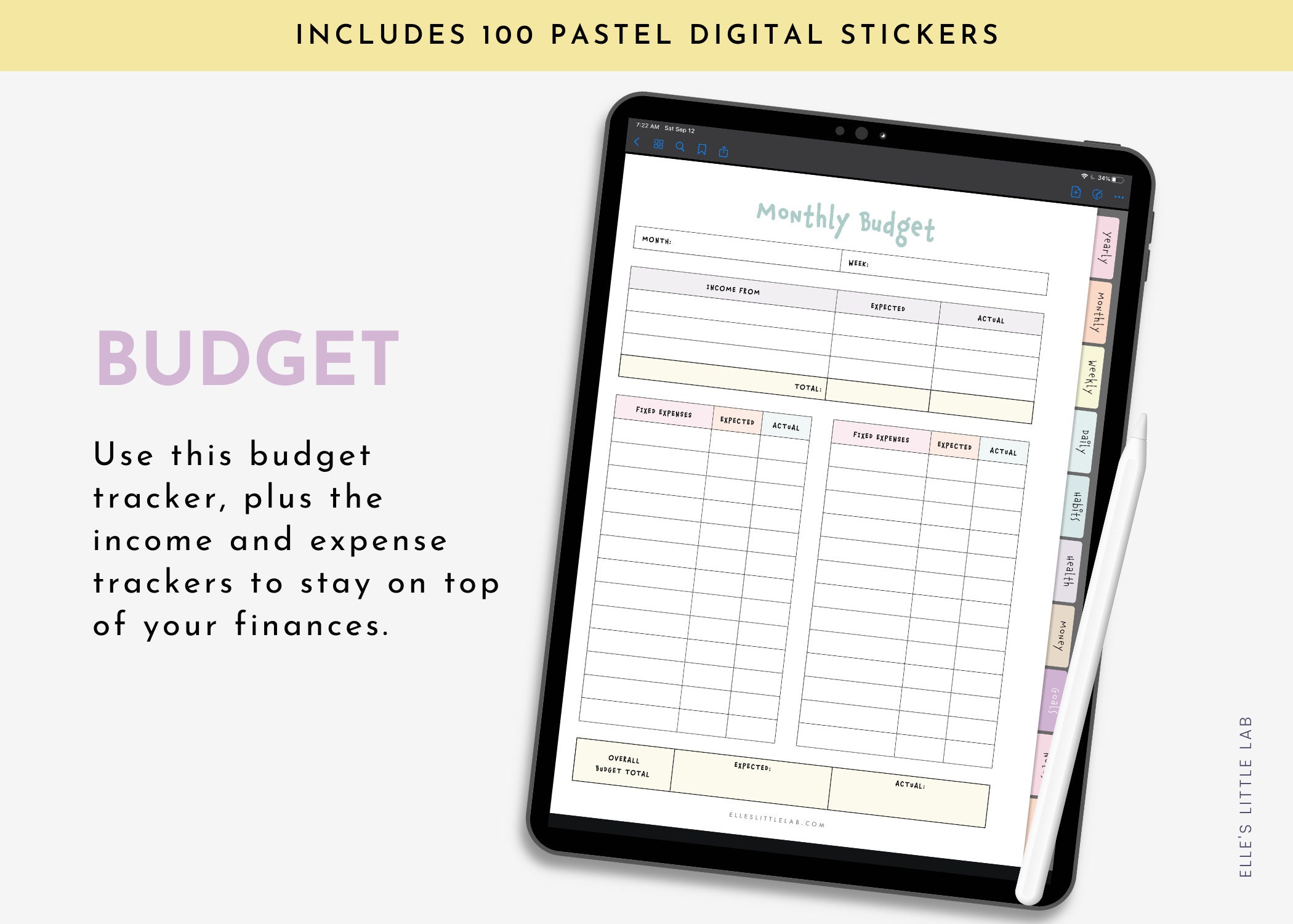 Undated Digital Planner for Ipad, Goodnotes, Notability, Noteshelf ...