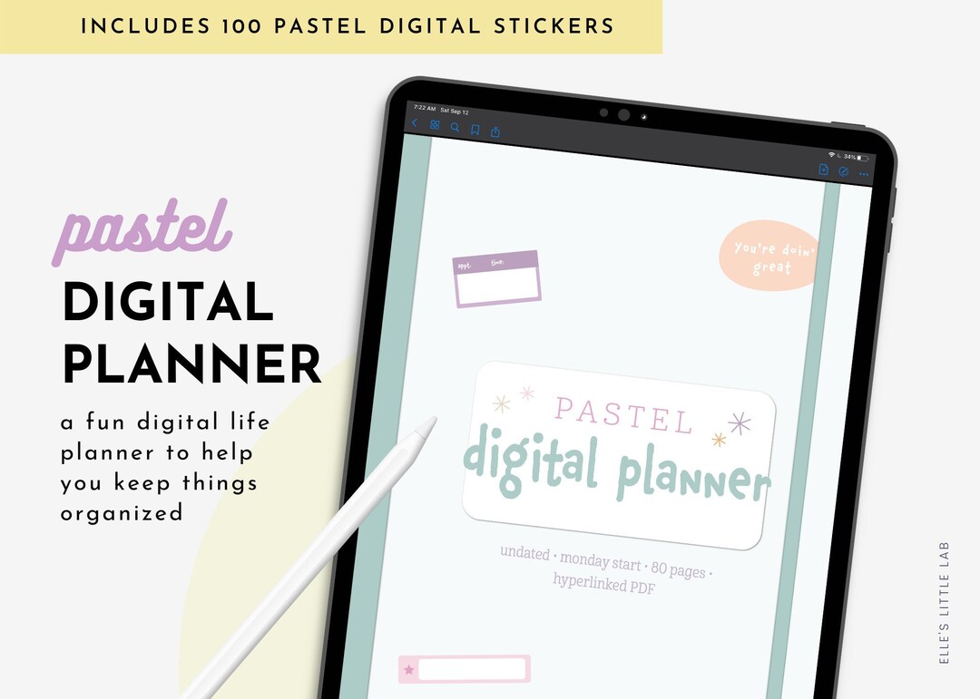 Undated Digital Planner for Ipad, Goodnotes, Notability, Noteshelf ...
