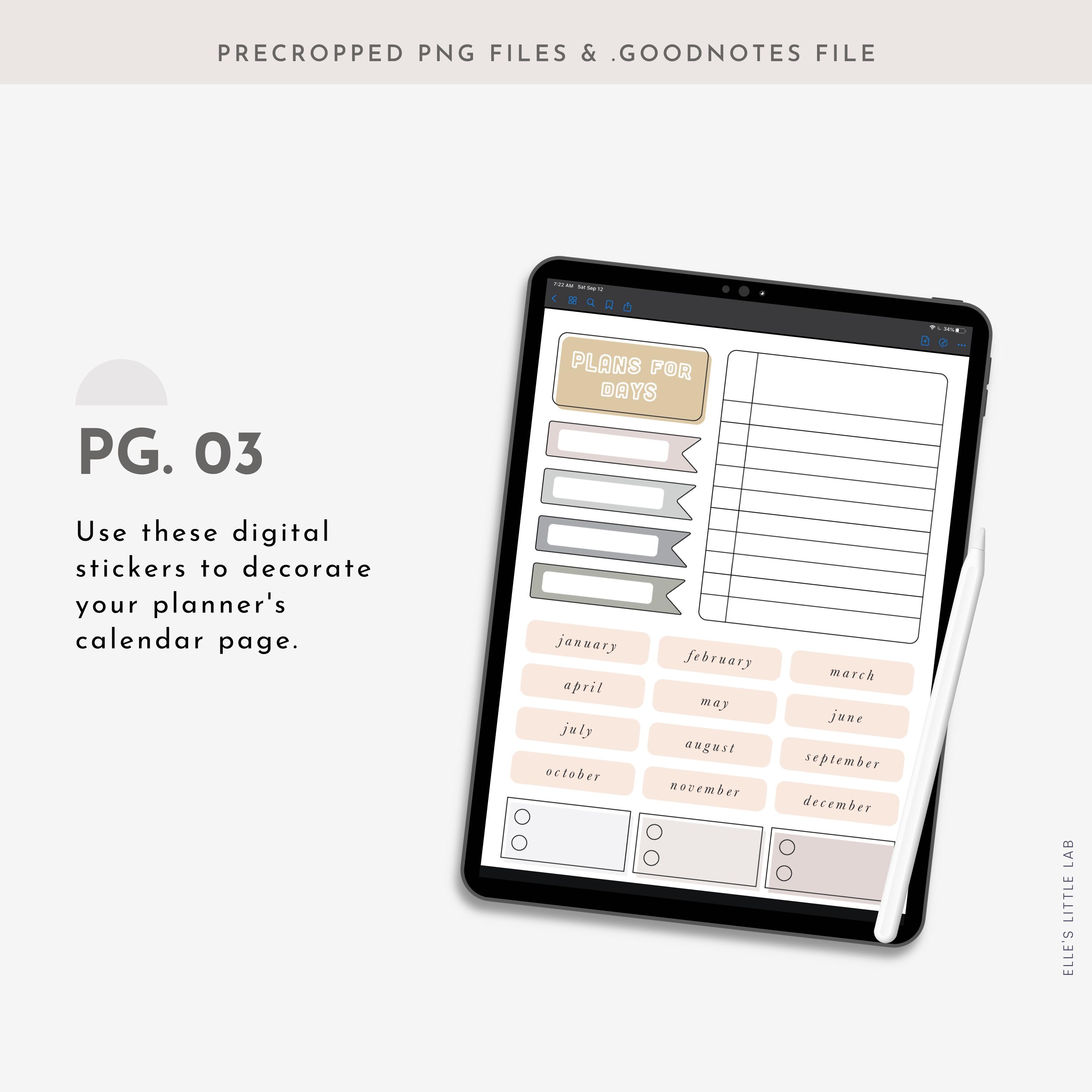 Neutral Digital Stickers for Ipad/tablet, Goodnotes, Notability ...