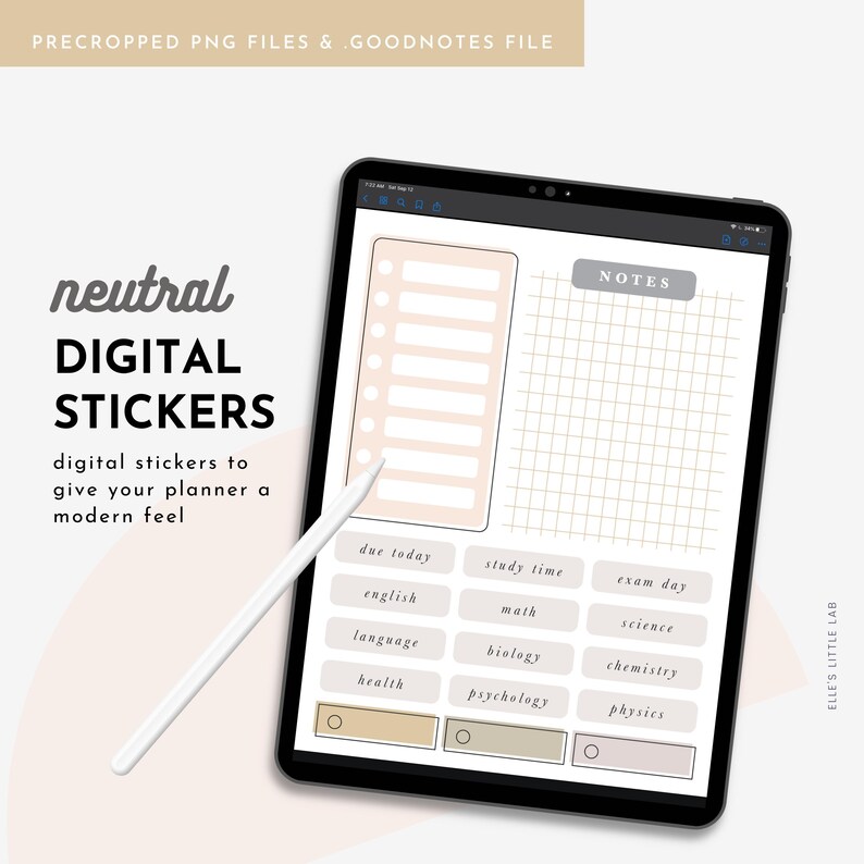 Neutral Digital Stickers for Ipad/tablet, Goodnotes, Notability ...