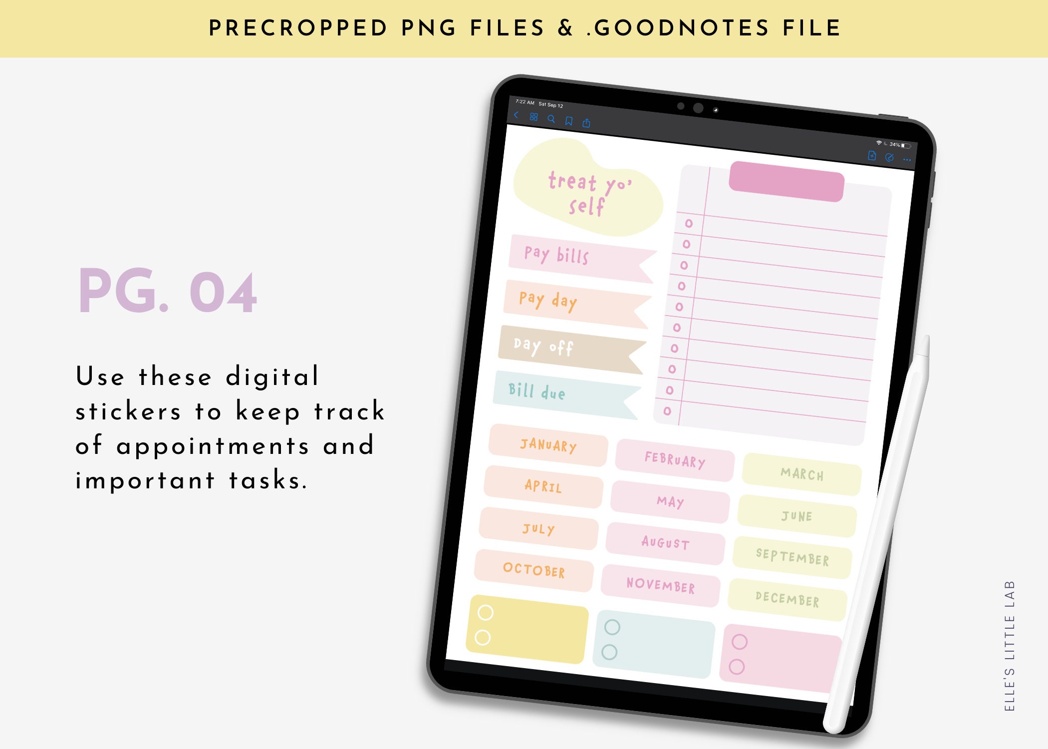 Pastel Digital Stickers for Ipad/tablet, Goodnotes, Notability ...