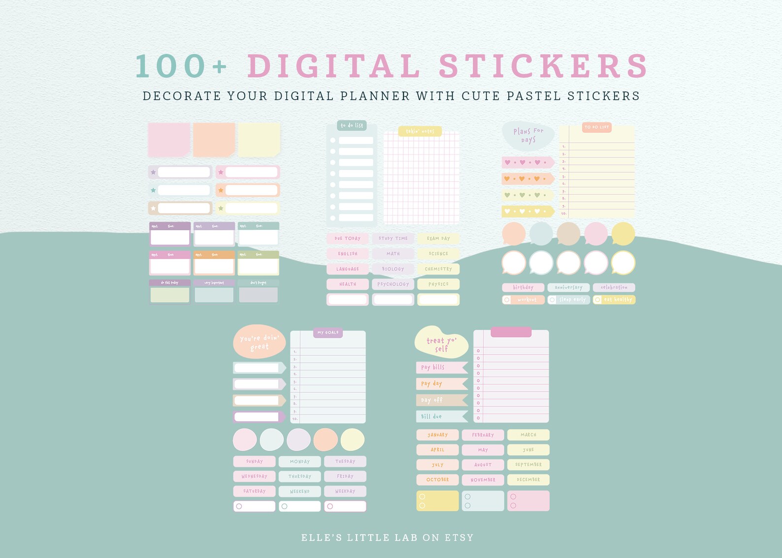 Undated Digital Planner for iPad GoodNotes Notability | Etsy