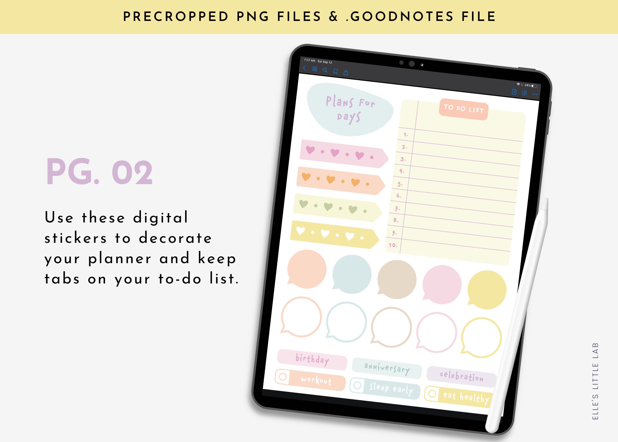 Pastel Digital Stickers for Ipad/tablet, Goodnotes, Notability ...