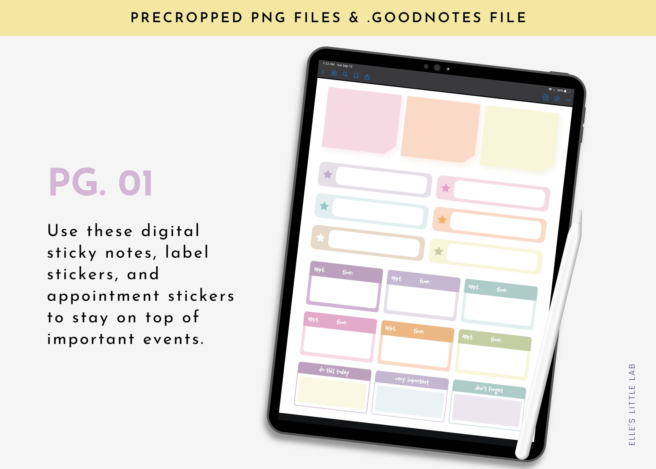 Pastel Digital Stickers for Ipad/tablet, Goodnotes, Notability ...