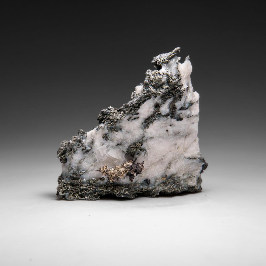 Native Silver on Calcite Crystal Cluster Matrix From Bouismas Mine ...