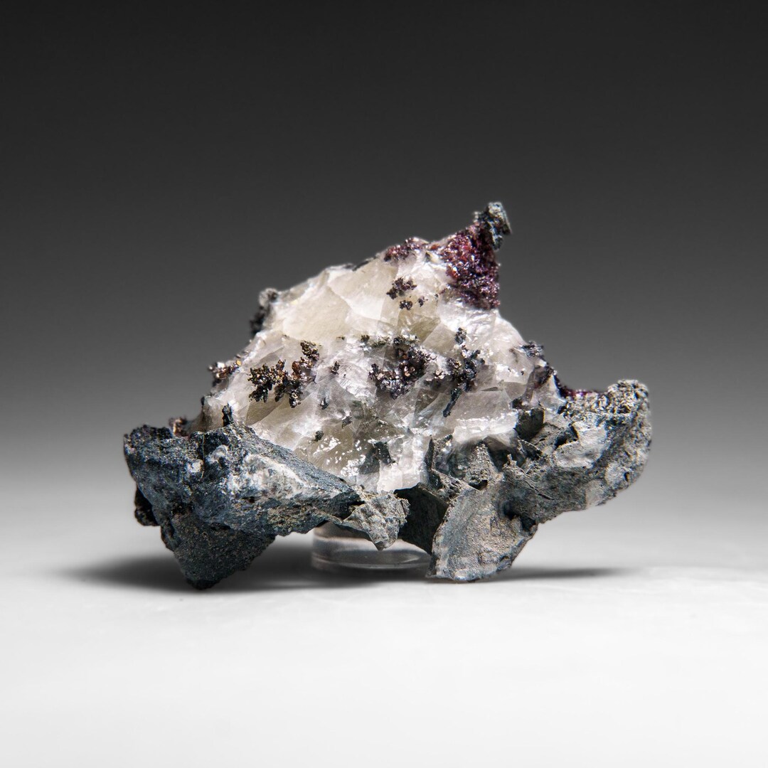 Native Silver on Calcite Crystal Cluster Matrix From Bouismas Mine ...