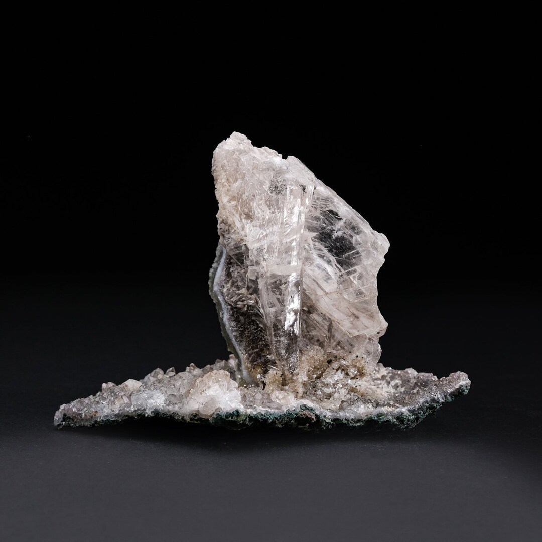 Gypsum Var. Selenite on Quartz From Rio Grande Do Sul, Brazil - Etsy