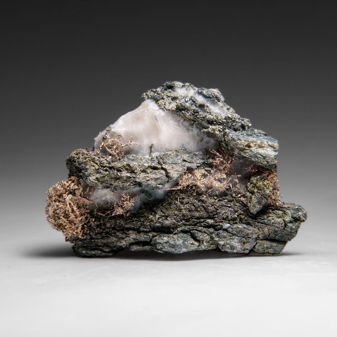 Native Silver on Calcite Crystal Cluster Matrix From Bouismas Mine ...