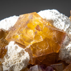 Yellow Fluorite With Barite From Elmwood Mine, Carthage, Smith County ...