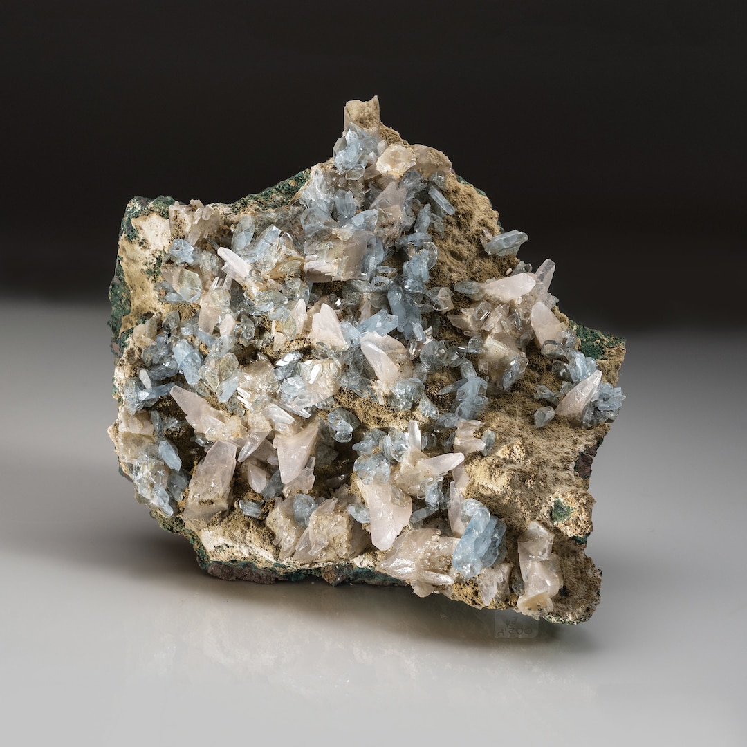 Blue Barite With Calcite on Matrix From Rio Grande Do Sul, Brazil - Etsy