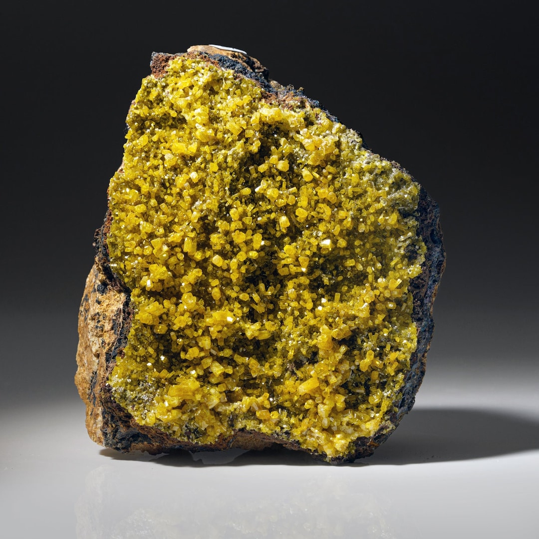 Yellow Mimetite on Limonite Matrix - San Pedro Mine, Mexico - Etsy