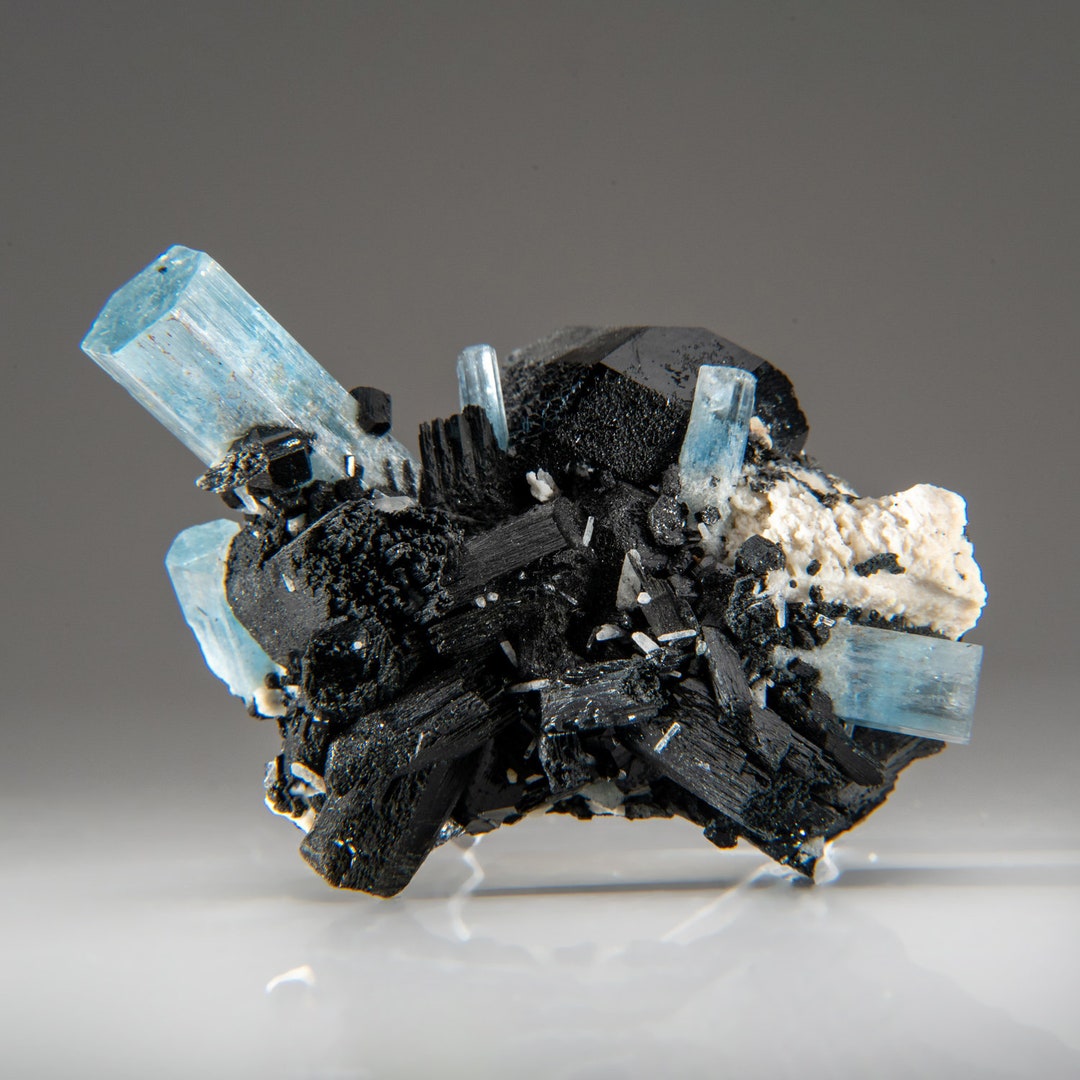 Beryl Var. Aquamarine With Foitite Tourmaline From Erongo Mountains ...