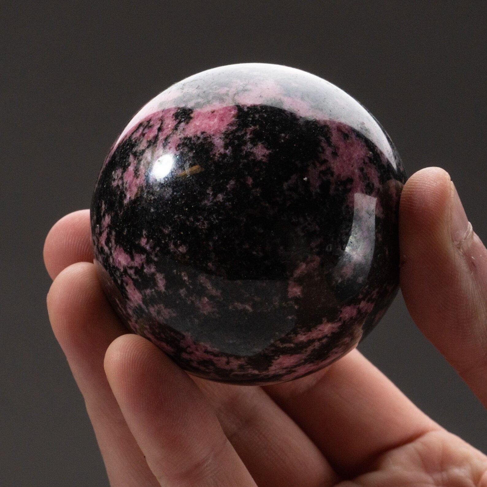 Polished Imperial Rhodonite Sphere From Madagascar 1.2 Lbs | Etsy