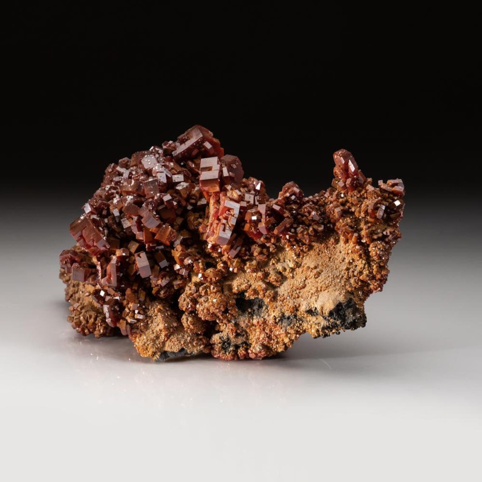 Vanadinite Crystal Cluster on Matrix - From Mibladen, Atlas Mountains ...