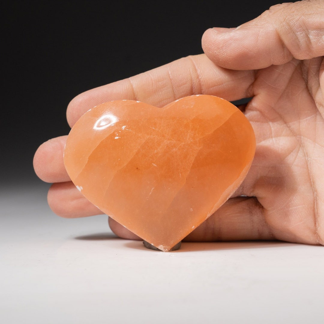 Genuine Natural Orange Selenite Crystal Heart From Morocco (medium) - Etsy