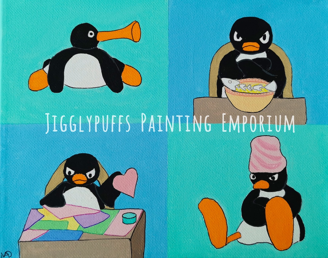 Pingu - Acrylic Painting Print - 8x10 - Etsy