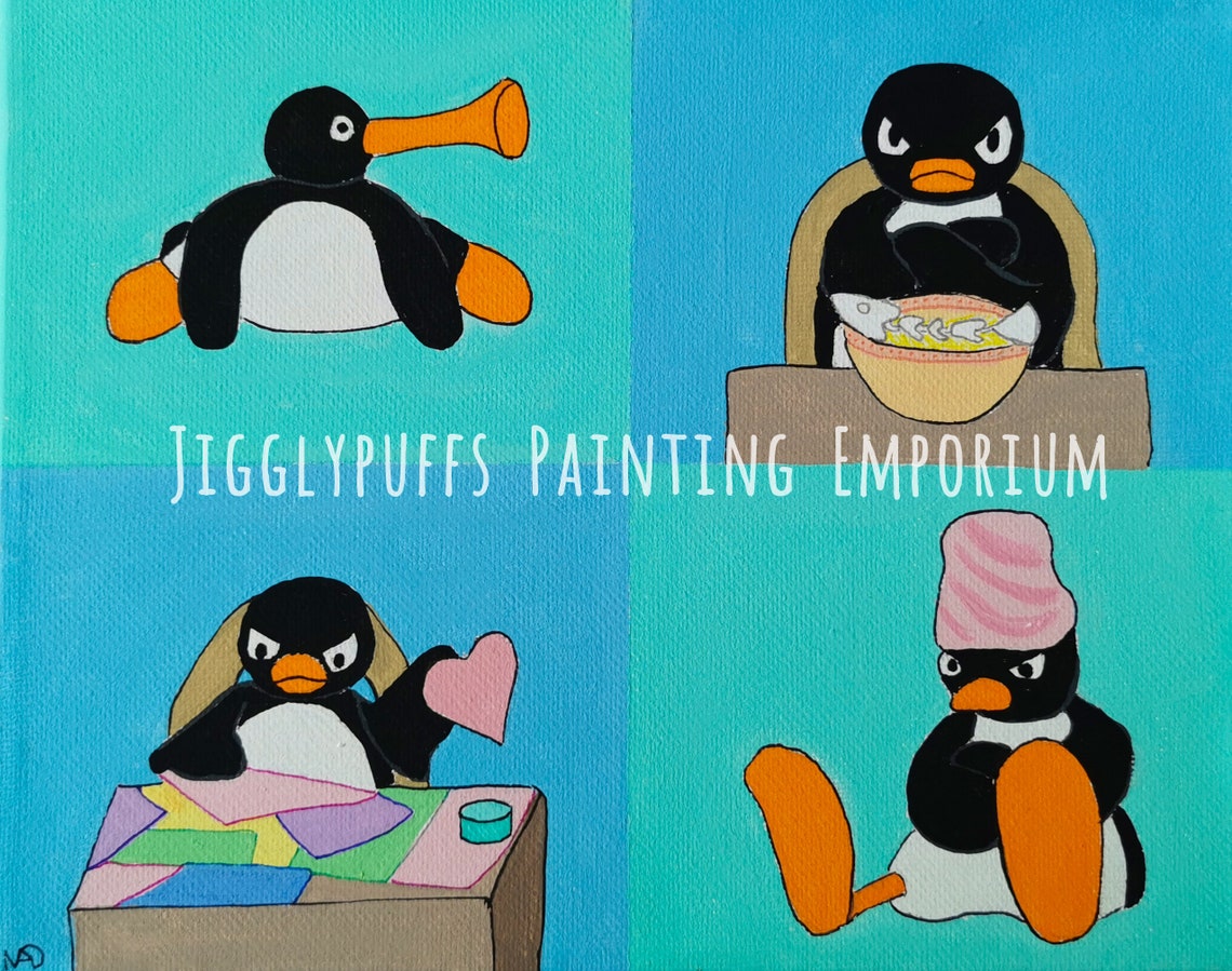 Pingu - Acrylic Painting Print - 8x10 - Etsy
