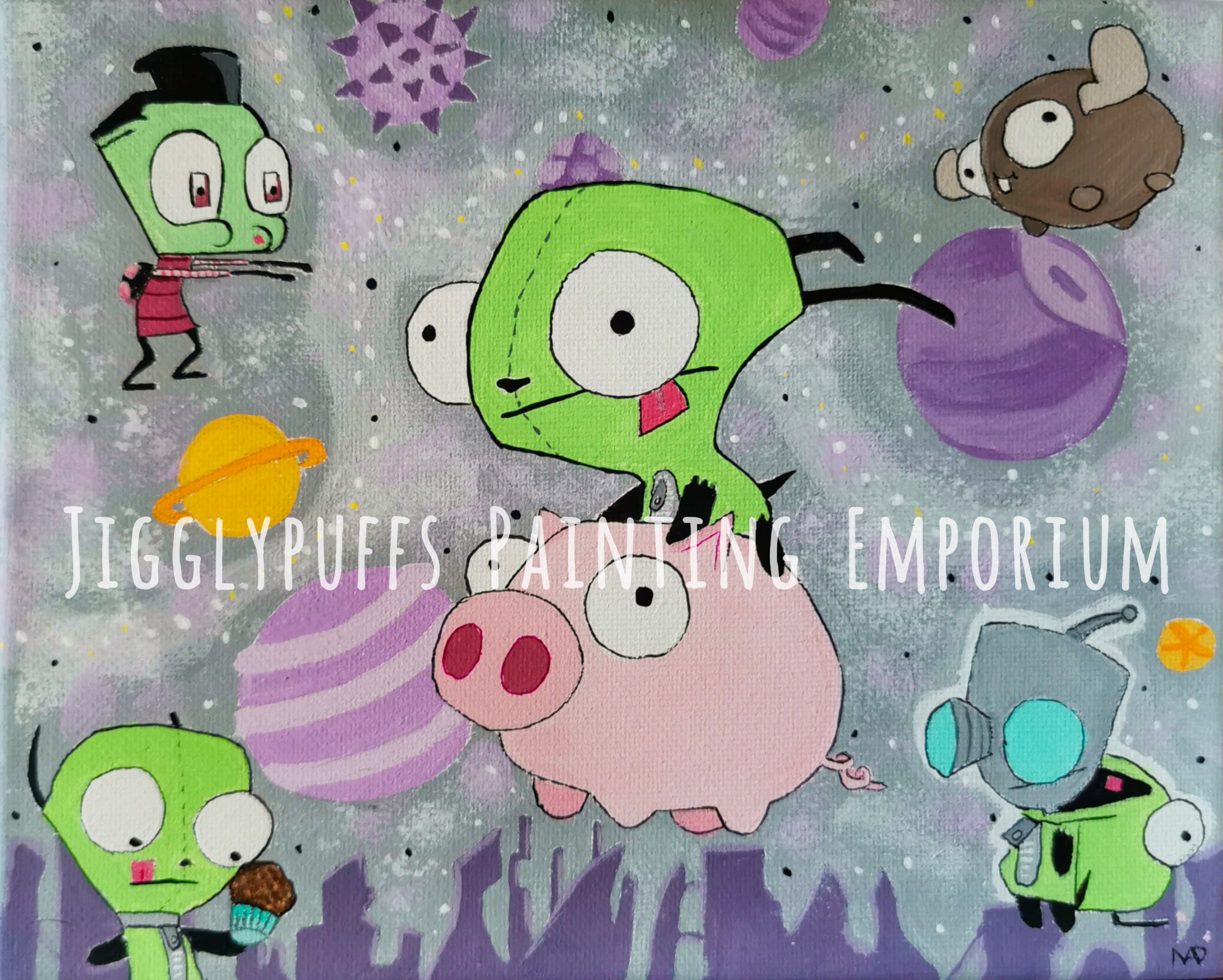 Invader Zim Acrylic Print – Gir, Piggy & Minimoose in Space, 8x10 - Etsy